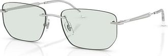 Ray-Ban Rb3768 Transitions Color Touch Lenses Sonnenbrillen Silber Fassung Gr&uuml;n Glas 56-17