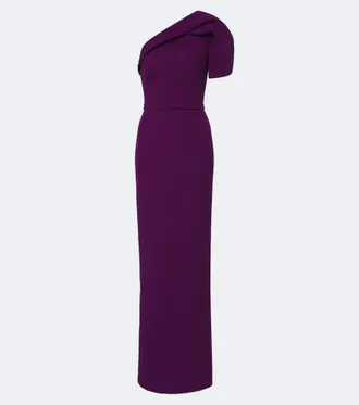 SAFiYAA Robe longue asym&eacute;trique Millie en cr&ecirc;pe