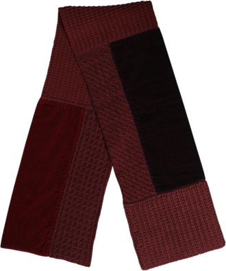 Dolce & Gabbana Mens Virgin Wool Blend Scarf Red Cotton