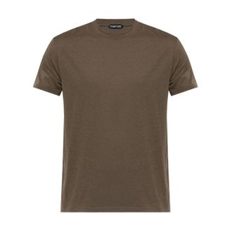 Tom Ford Lyocell Baumwolle Rundhals-T-Shirt - - Tops - Herren - Gr&uuml;n - L