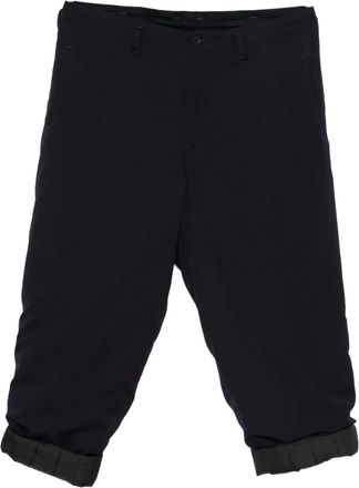 Yohji Yamamoto pantalon à ourlet retroussé - Noir
