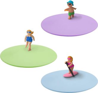 Lurch Mein Deckel Summer Fun 3er Set, Glasabdeckung aus BPA-freiem Platin Silikon Ø 10,5cm, Bunt