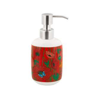 Pylones Seifenspender und Zahnputzbecher aus Porzellan - Mohnblumen