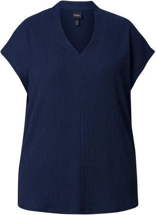 Ulla Popken T-Shirt T-Shirt Oversized Kelchkragen V-Ausschnitt Halbarm