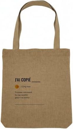 Fabulous Sac Shopping Tote Bag Aspect Lin - Jai Copi&eacute; Work Jargon Travail Office Email Icone Bureau Collegue Humour - Sac de Courses Toile Epaisse 360g Beige N
