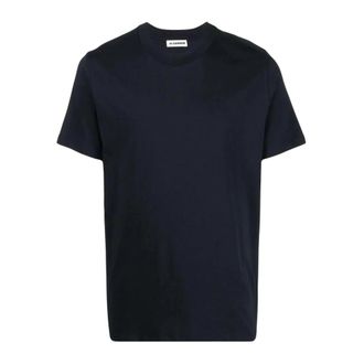 Jil Sander Rundhals-T-Shirt mit kurzen &Auml;rmeln - - Tops - Herren - Blau - S