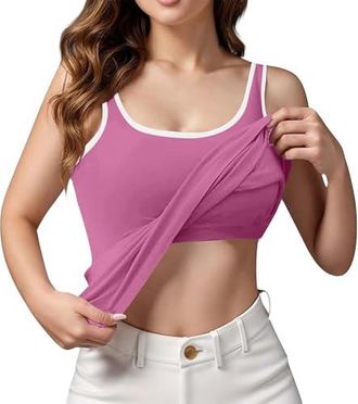 Generic D&eacute;bardeur Femme Coton Tank Top &Eacute;l&eacute;gant Haut sans Manches Style Lin pour Femmes offrant Une Coupe ajust&eacute;e id&eacute;ale pour des Occasions d&eacute;contract&eacute;es et Fo