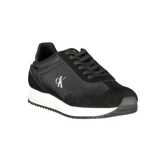 Calvin Klein Mixed-Material Lace-Up Sneaker - Black