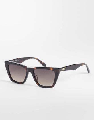 Quay Quay - Call the Shots - Cateye-Sonnenbrille mit Schildpatt-Design-Brown