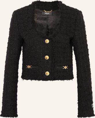 Versace Boucl&eacute;-Jacke schwarz
