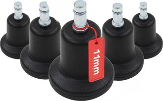 hjh OFFICE 619003 5X Bodengleiter B&uuml;rostuhl Stand No. 11 Kunststoff 11mm/50mm Drehstuhl Stuhl Gleiter Standfu&szlig;