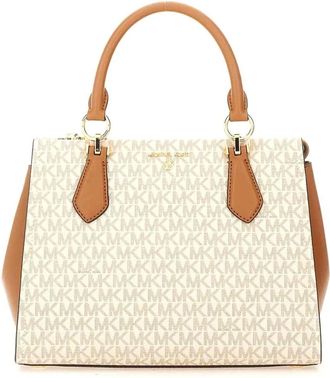 Michael Kors Femme, Sacs, Beige, Taille: ONE Size Marilyn Medium Logo Satchel