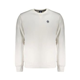 North Sails Homme, Pulls, Blanc, Taille: S SweaT-shirt en Coton Brossé avec Logo Appliqué