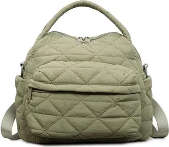 Generic Sac &agrave; dos matelass&eacute; en nylon pour femme avec sangle r&eacute;glable pour voyage, rendez-vous, shopping, Vert, 400*350*110mm/15.75*13.78*4.33 (The shoulder st