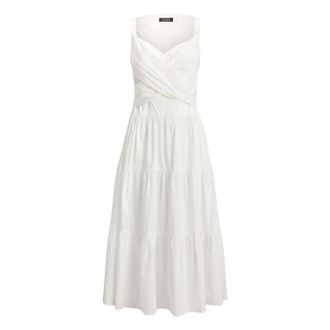 Ralph Lauren Baumwollkleid mit Volants - - Dresses - Damen - Wei&szlig; - XS
