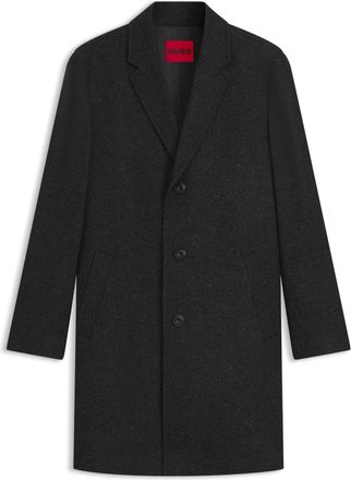 HUGO BOSS Herren Malte2541 Regular-Fit Mantel aus Cavalry-Twill Schwarz001 48