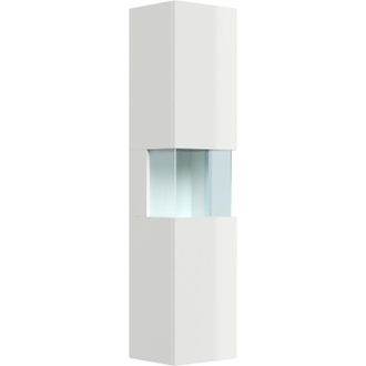 Magnolia Home Design Badschrank Hochschrank 150cm Softclose Taifun Glaselement wei&szlig; Hgl