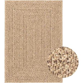vidaXL vidaXL Teppich ZIZUR Beige 120x170 cm Jute-Optik Indoor und Outdoor