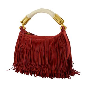 Balmain Womens Ebene Mini Bag Red Calfskin
