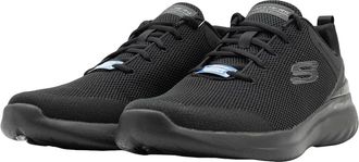 Skechers Herren Bounder 2.0 Nasher Sneaker, Schwarzes Netzgewebe, schwarzer Besatz, 41.5 EU