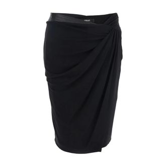 Versace Schwarzer Crepe Jersey Rock - - Skirts - Damen - Schwarzk - 2XS