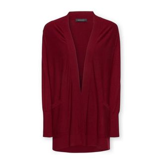 Elena Miro Viskose-Komfort-Strickjacke - - Knitwear - Damen - Rot - S