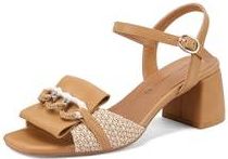 Queen Helena Sandales &agrave; talons larges pour femme ZM11023, beige, 40 EU