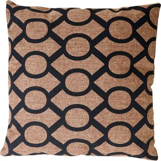 Mendler Deko-Kissen Kreise, Sofakissen Zierkissen mit Füllung, braun schwarz 45x45cm