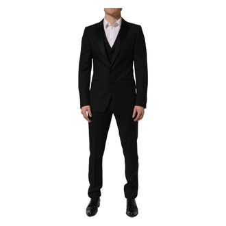 Dolce & Gabbana Martini Slim Fit Formeller 3-teiliger Anzug - - Suits - Herren - Grau - M