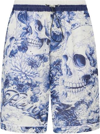 Philipp Plein Homme, Maillots de bain, Bleu, Taille: 2XL Short Pantalons
