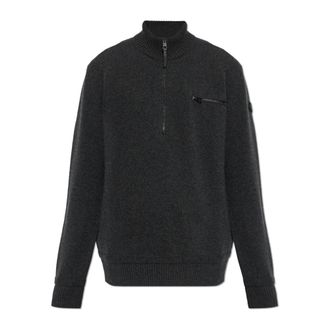 Moncler Wollpullover mit Tasche - - Knitwear - Herren - Grau - L