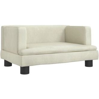 vidaXL Canap&eacute; pour enfants cr&egrave;me 60x40x30 cm velours Vidaxl