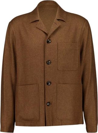 PIACENZA 1733 Piacenza 1733, Homme, Vestes, Brun, Taille: M Veste boutonn&eacute;e en cachemire et soie