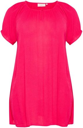 Kaffe Curve Femme, Blouses et Chemises, Rose, Taille: 50 FR Tunique Blouse Framboise &agrave; Manches Courtes