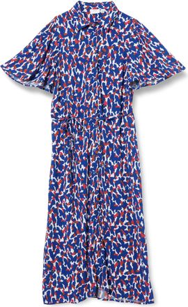 Vila Damen VIRUMA FI S/S MIDI Shirt Dress/R Blusenkleid, Mazarine Blue/AOP:Fi, 38