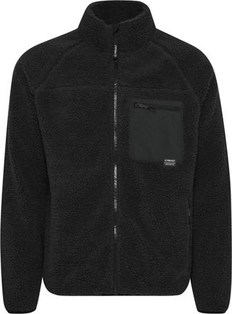 11 Project PRRomy Herren Teddy-Jacke Jacke Übergangsjacke mit Brusttasche Reißverschlusstaschen Stehkragen Label-Details Regular fit, Größe:3XL, Farbe:Black (194