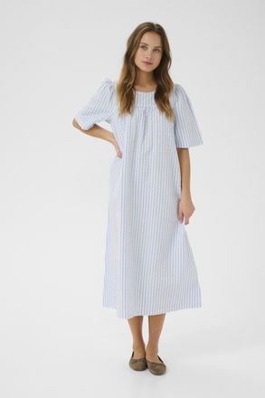 Culture Kleid Oversize fit Serenity/White Stripe blue white