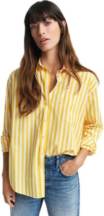 GANT Damen REL Classic POPLIN Striped Shirt Bluse, Daffodil Yellow, 42