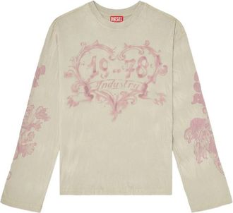 Diesel Graphic-print Long-sleeve Cotton T-shirt