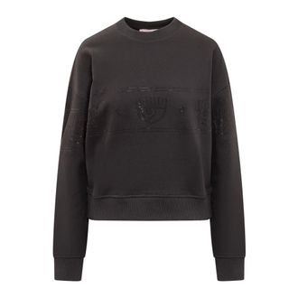 Chiara Ferragni Femme, Sweatshirts et sweats à capuche, Noir, Taille: 38 FR SweaT-shirt Strass