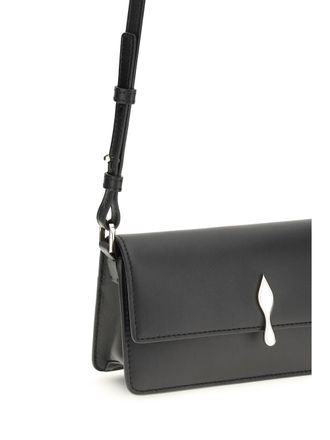 Christian Louboutin Womens Chain Wallet Bettina Black-Gold Calf Leather Shoulder Bags Black/gold
