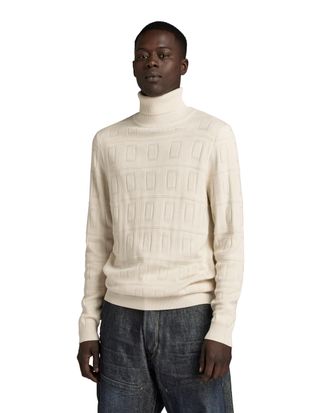 G-Star G-Star RAW Herren Table Structure Turtle Knitted Pullover, Beige (Eggnog D23934-D167-G076), XL