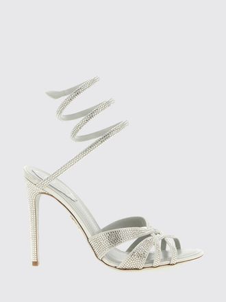 Rene Caovilla Sandales &agrave; talons hauts en satin avec bride serpent recouverte de strass