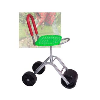 Generic Klappbarer Gartenwagen Mit Sitz, Rollbarer Gartenhocker Verstellbarem, 360&deg; Drehbarem, for Rasen Und Garten(Green)