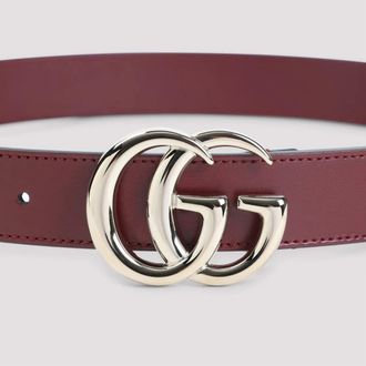 Gucci G&uuml;rtel - Red Calf Leather Belt With Double-G Buckle - Gr. 75 - in Rot - f&uuml;r Damen