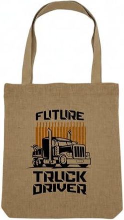 Fabulous Sac Shopping Tote Bag Aspect Lin - Future Truck Driver Job Travel - Sac de Courses Toile Epaisse 360g Beige Naturel Cabas Port&eacute; Epaule Solide Imprim&eacute; 
