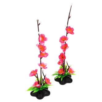 BESPORTBLE 2 St&uuml;ck Sashimi Platten dekor K&uuml;nstliche Pflaumenbl&uuml;ten Deko Sushi Teller Accessoire Japanisches Design Realistische Bl&uuml;ten f&uuml;r Restaurant und Zuhause