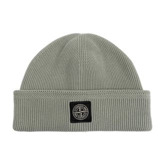 Stone Island Homme, Accessoires, Vert, Taille: ONE Size Bonnet C&ocirc;tel&eacute; en Coton Doux