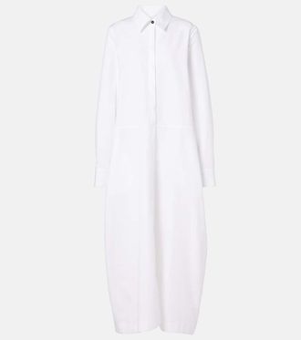 Jil Sander Hemdblusenkleid aus Baumwollpopeline
