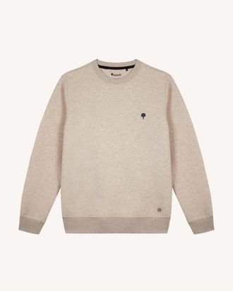 Faguo Sweat col rond beige chin&eacute; coton - DONZY